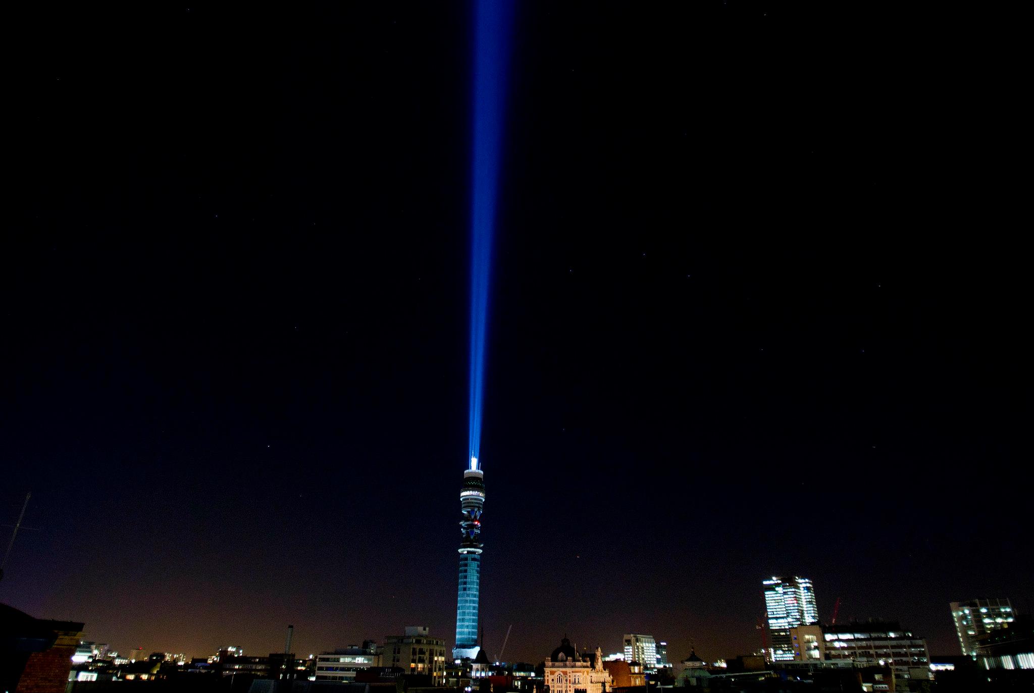 The BT Tower Successfully Turned into a Giant Lightsaber - Photos ...