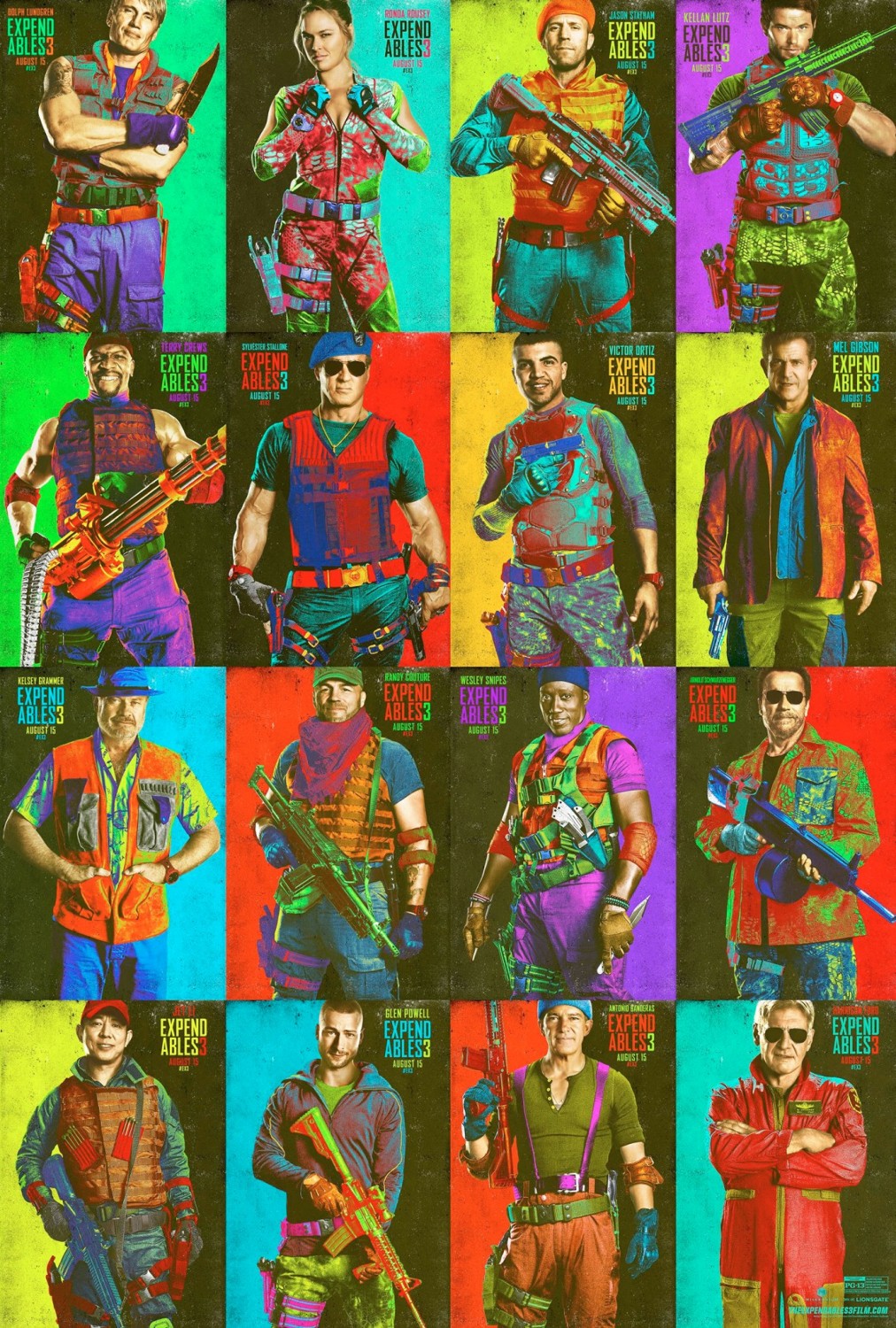 Check Out 17 Colourful Posters for The Expendables 3