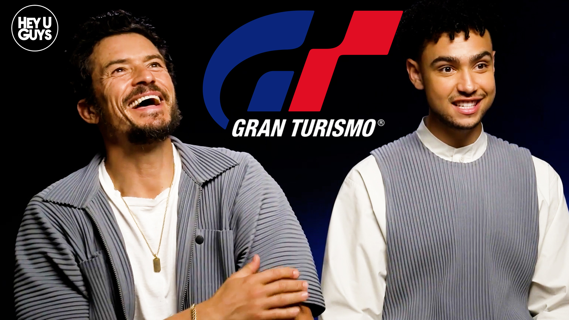 Gran Turismo Interview - Orlando Bloom & Archie Madekwe on Jann ...